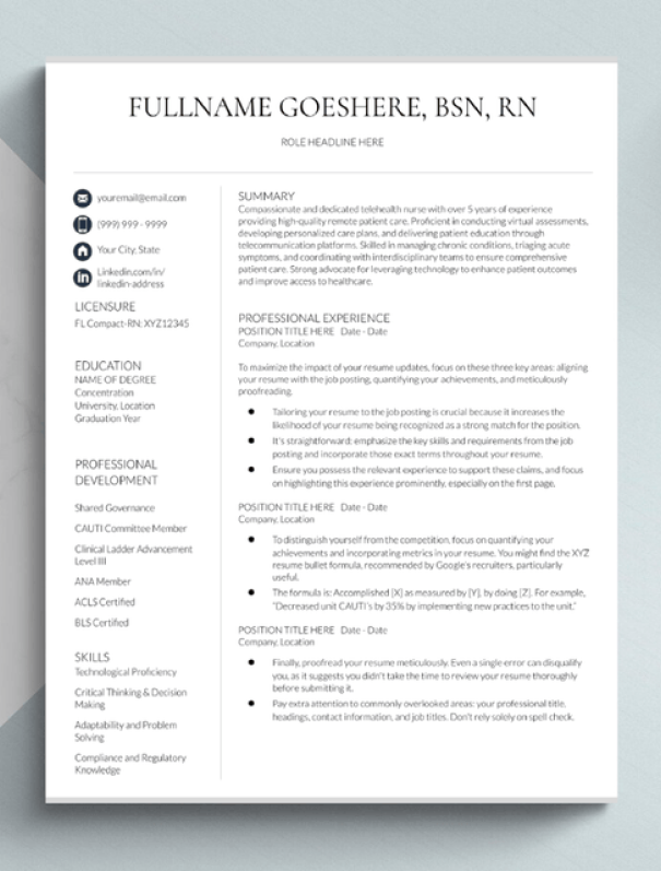 Telehealth Nurse Network - Telehealth Nurse Starter Pack with Remote Nurse Resume Template